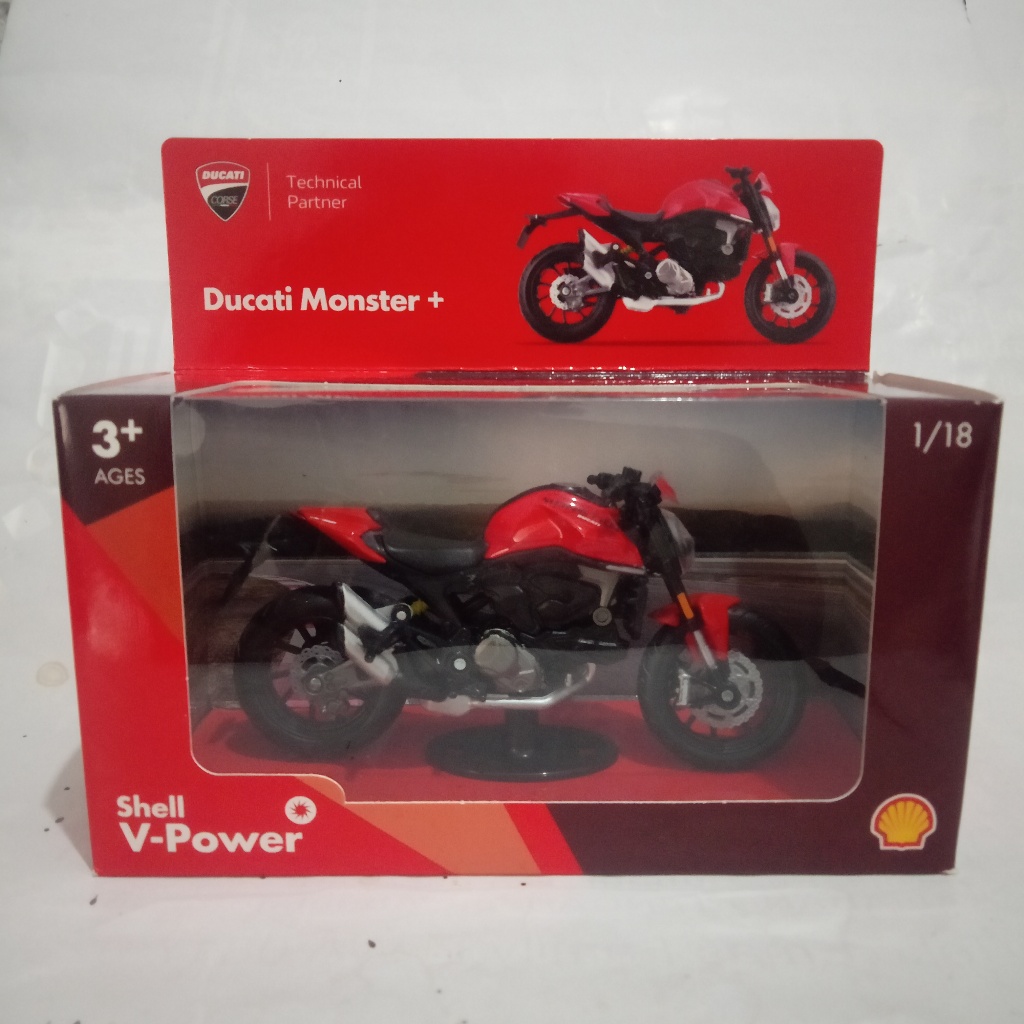 Jual Shell V-Power Scrambler Ducati Monster Diecast motor Edition Shell ...