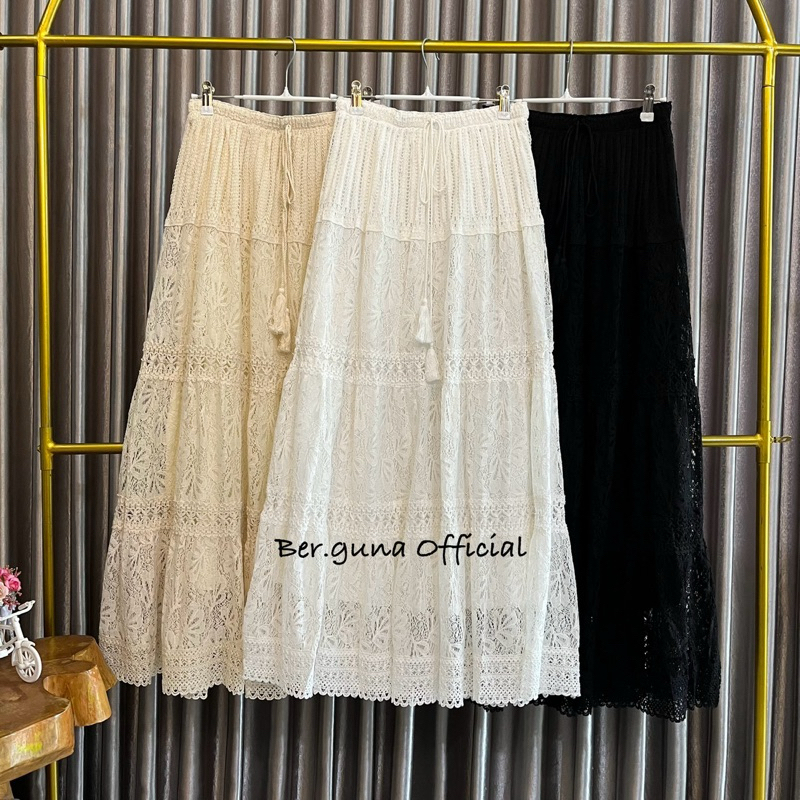 Jual Ber.guna Nada Brokat Skirt Bohemian Rok Brukat Halus Vintage ...