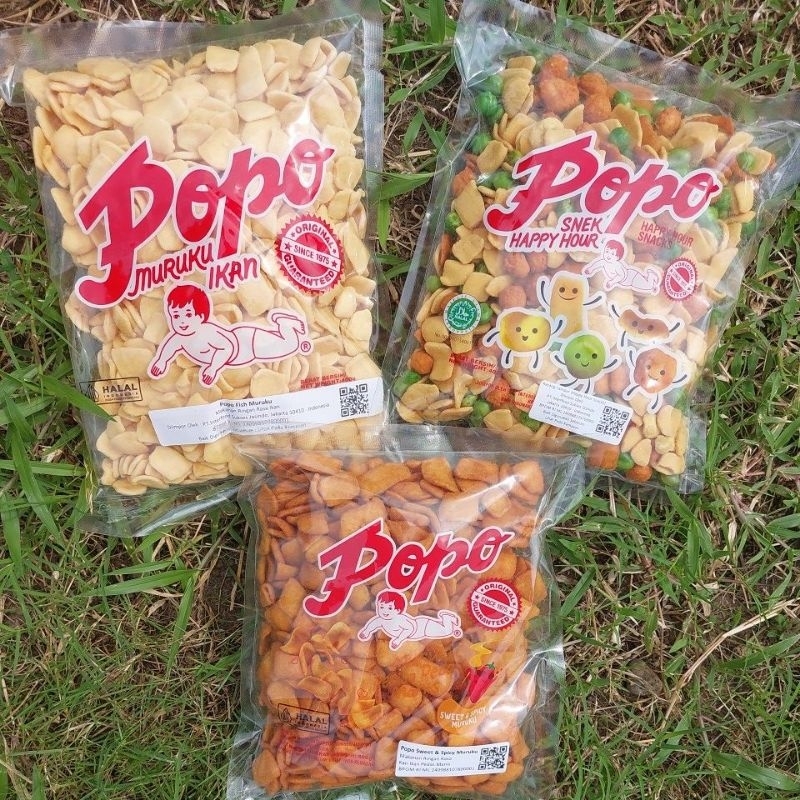 Jual POPO snack muruku ikan dari Malaysia, happy hour, sweet and spicy ...