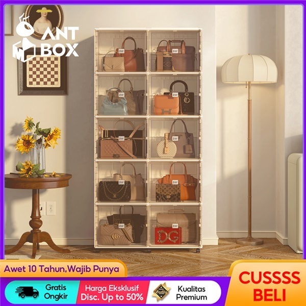 Jual 【ANTBOX】 Lemari /Rak Tas 10 Box Penyimpanan Tas Multifungsi Lemari ...