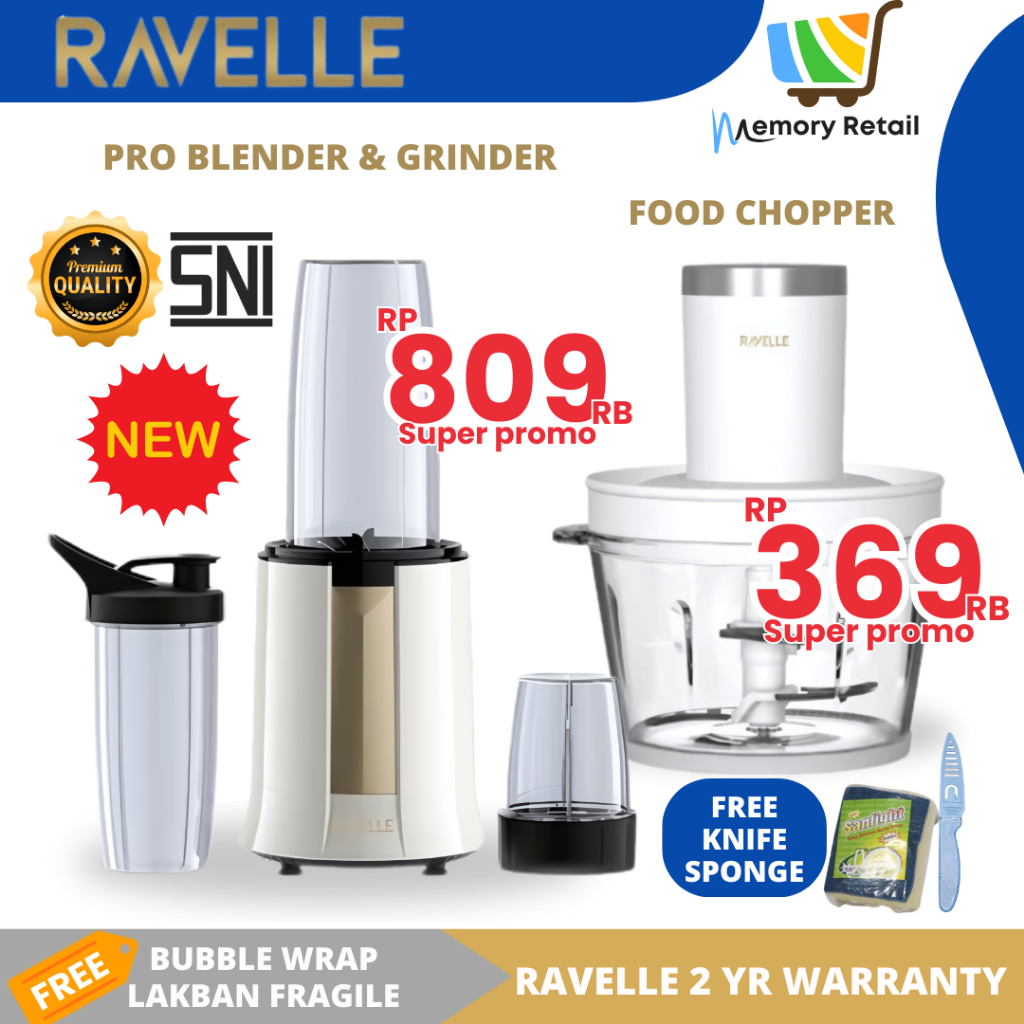 Jual RAVELLE Premium Chopper Blender Penghalus Bumbu Penggiling Daging ...