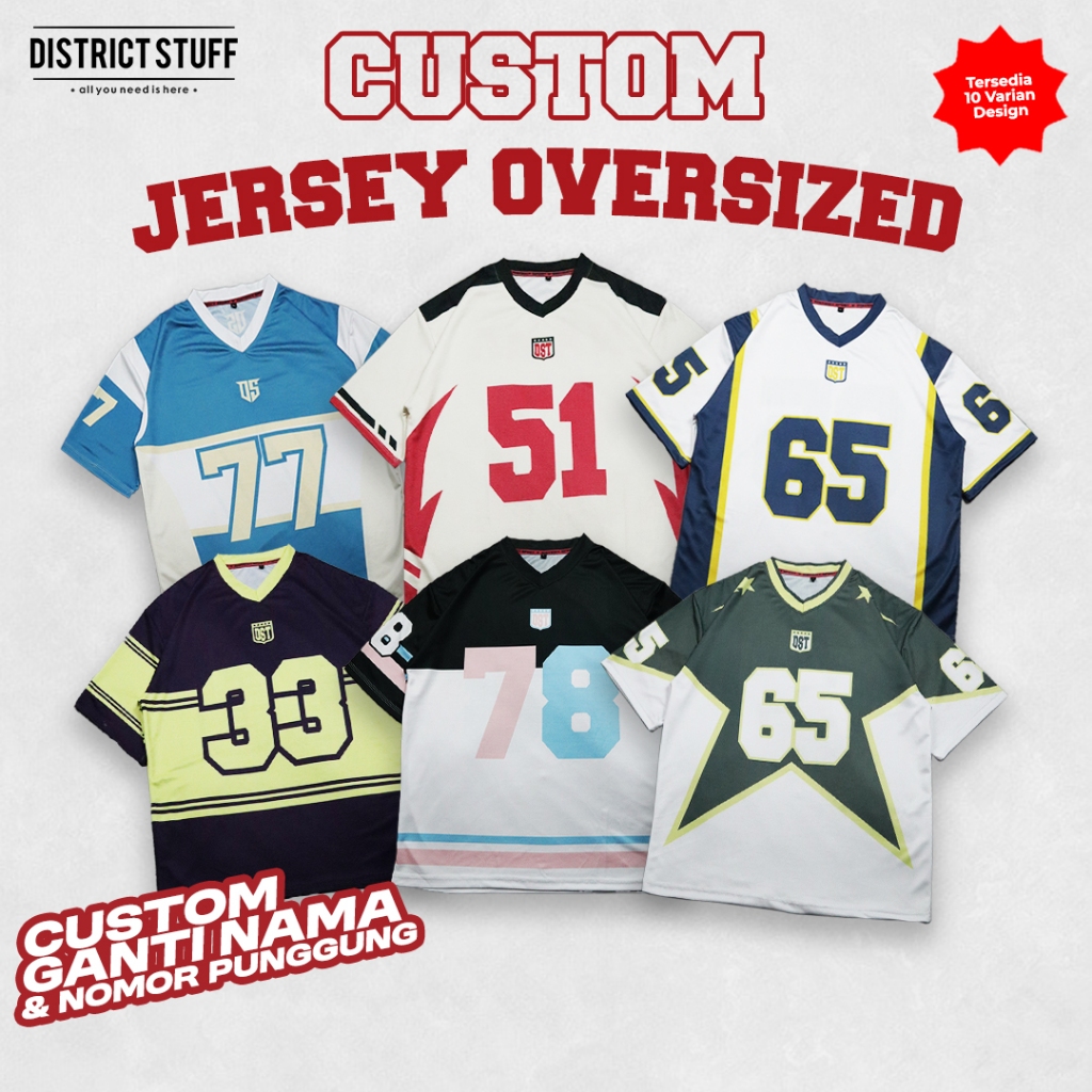 Jual Jersey Oversize NFL Series Custom Sablon Nama & No Punggung Jersey ...