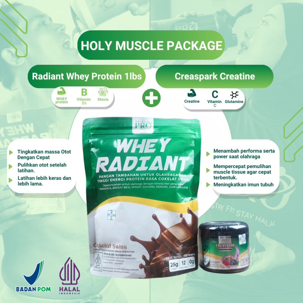 Jual Holy Muscle Package (Radiant Whey Protein 1lbs + Creaspark ...