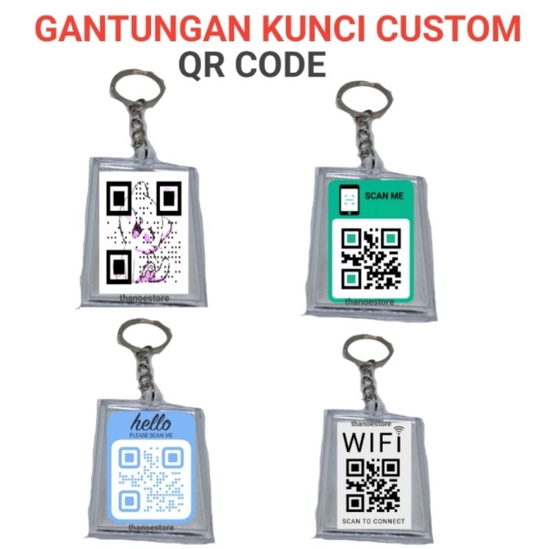 Jual Gantung Kunci Akrilik Custom Qr Code Tanpa Minimum Order | Shopee ...