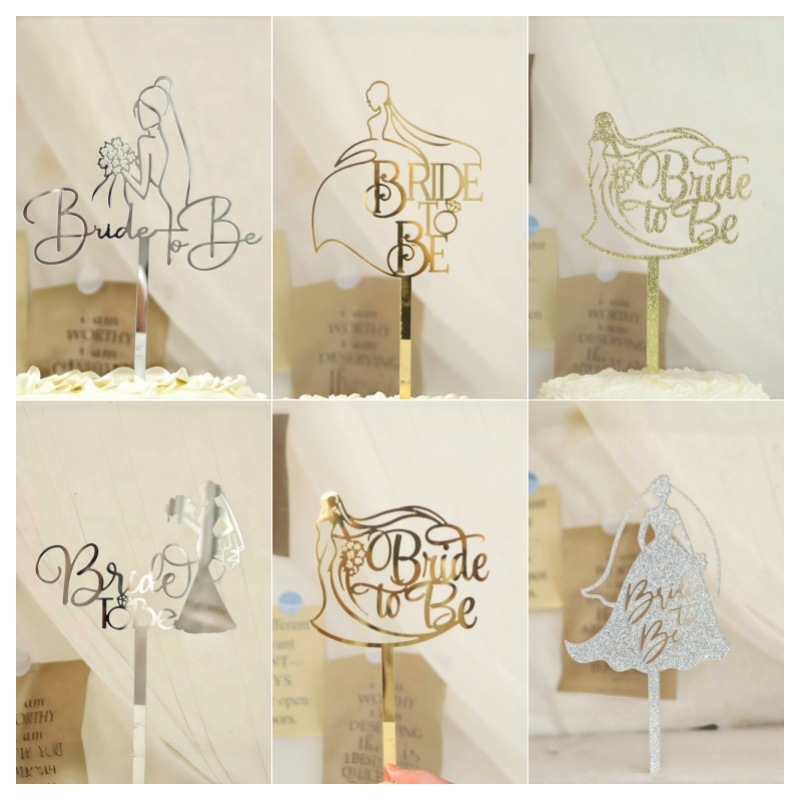 Jual CAKE TOPPER AKRILIK BRIDE TO BE HIASAN KUE BRIDAL SHOWER DEKORASI ...