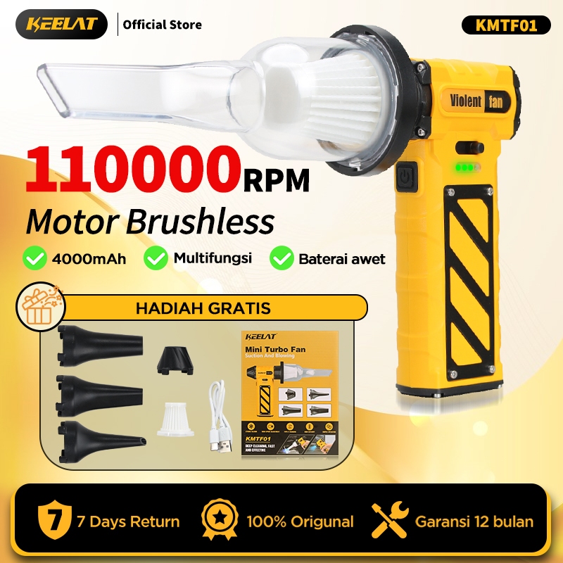 Jual KEELAT KMTF01 Brushless Motor Portable Turbo Fan Blower Kipas Angin Berkecepatan Tinggi ...