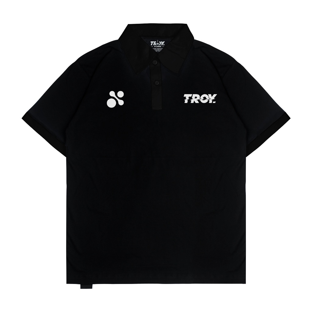 Jual Troy Company Wangky Polo Shirt Full Black Amoeba - Kaos Polo Hitam ...