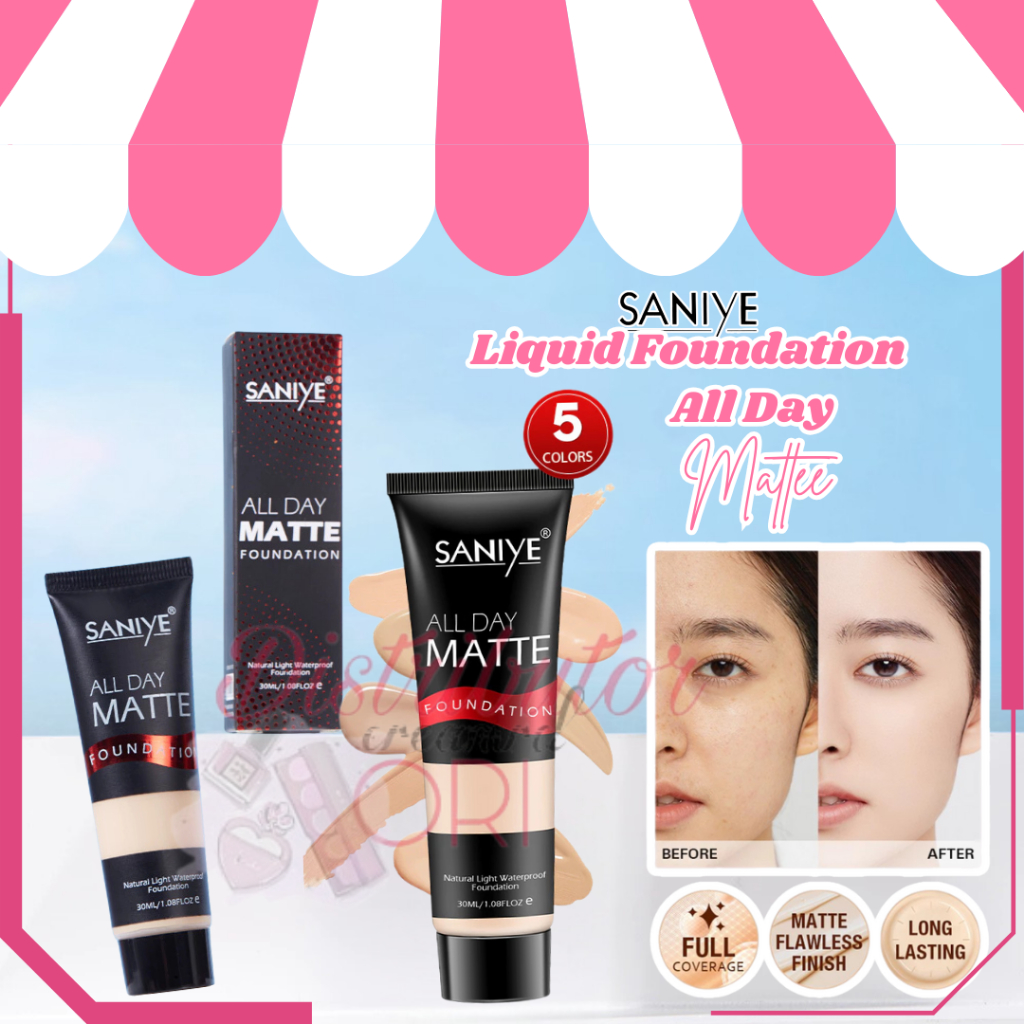 Jual SANIYE Foundation Cair Matte Poreless Liquid Foundation Dengan ...