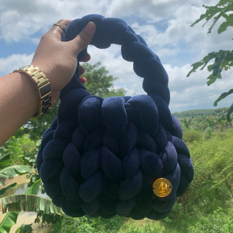 Jual CHUNKY BAG VELVET/ TAS KOREA VELVET(BLUDRU) | Shopee Indonesia