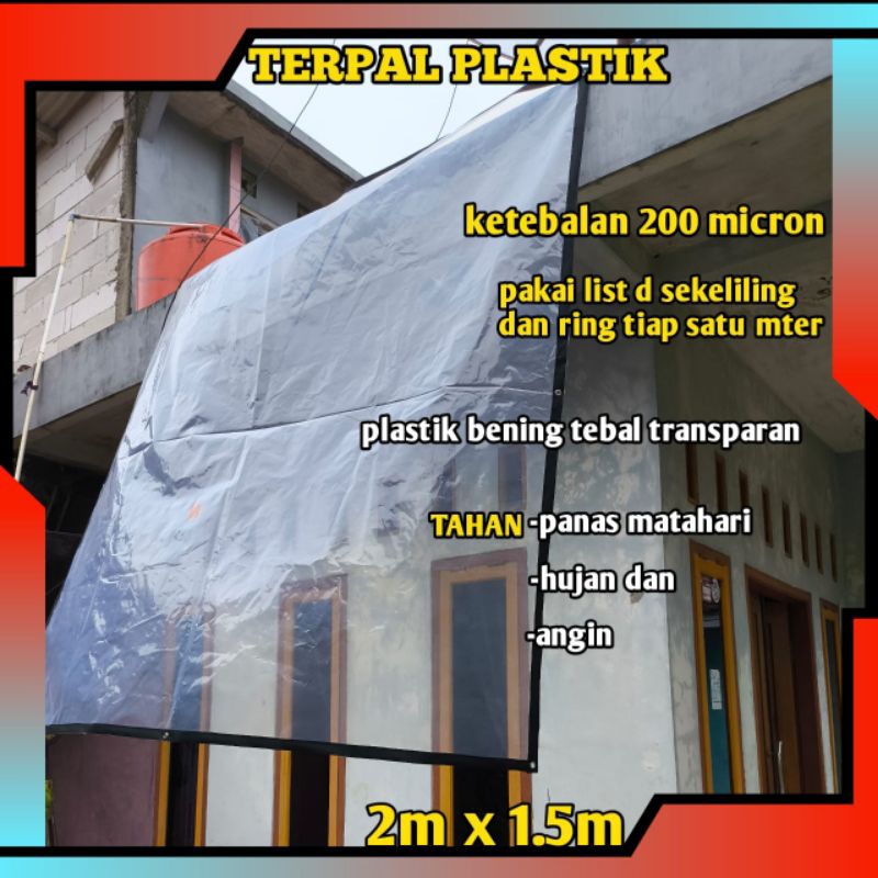 Jual Terpal Plastik Transparan Ketebalan 200 Micron ukuran 2x1.5 pakai ...