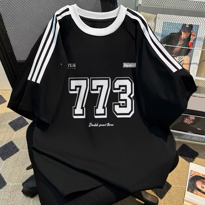 Jual Tshirt Lengan Pendek Kaos Oversize Motif Garis Tiga 773 Korean ...