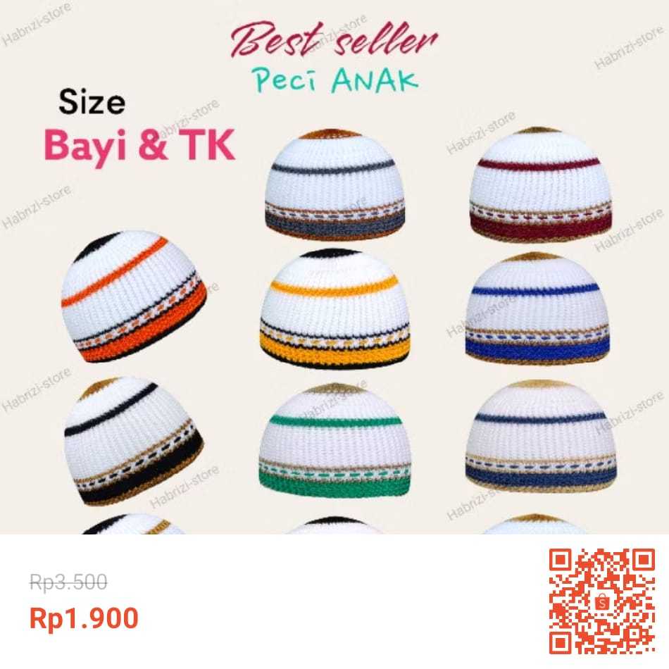 Jual Peci rajut anak / peci haji / peci rajut ukuran anak | Shopee ...