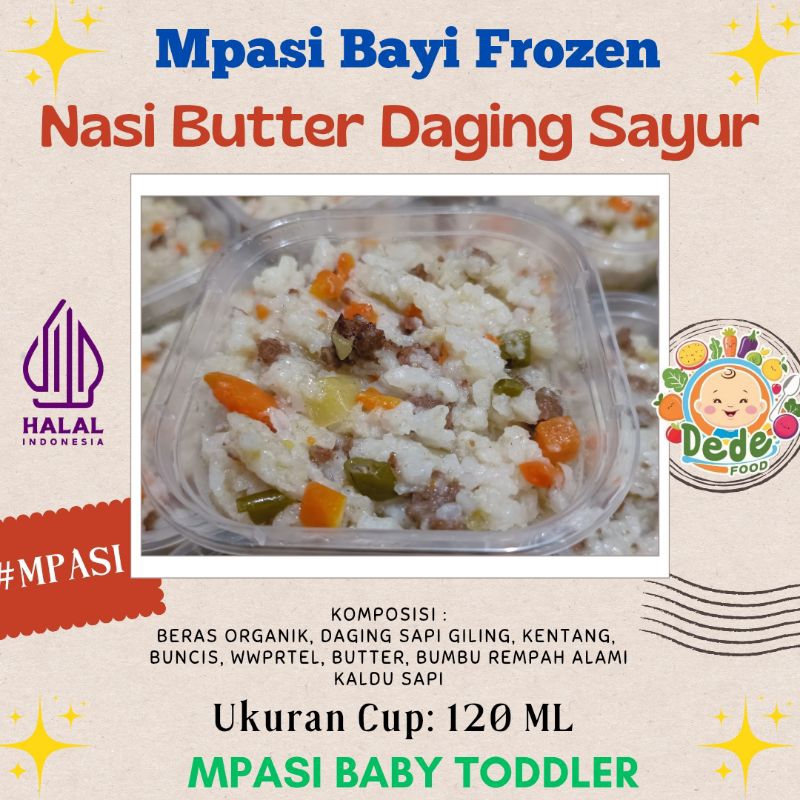 Jual Nasi Butter Daging sayur (Mpasi Bayi dan balita) Frozen | Shopee ...