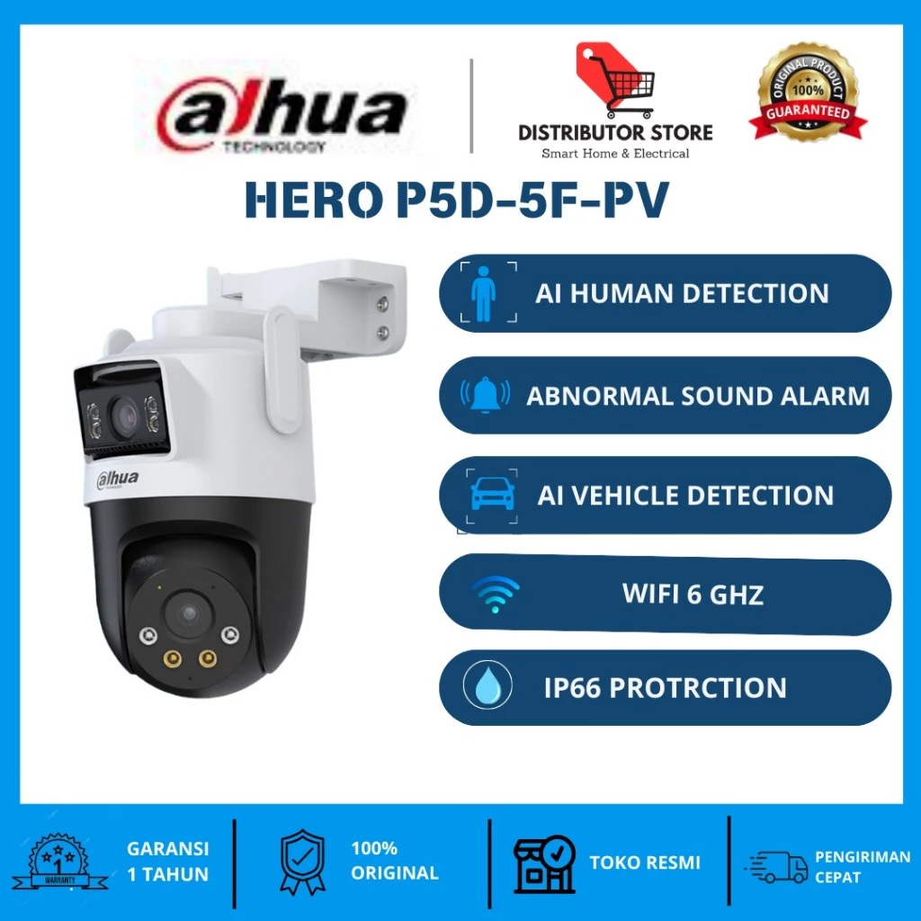Jual DAHUA PICO P5D-5F-PV (5+5MP Outdoor Wi-Fi Dual-Lens Pan & Tilt ...