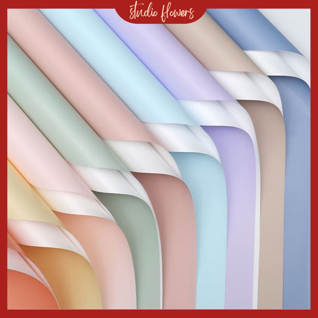 Jual (20 LEMBAR) Flower Wrapping Cellophane Solid Colors Kertas Bucket ...