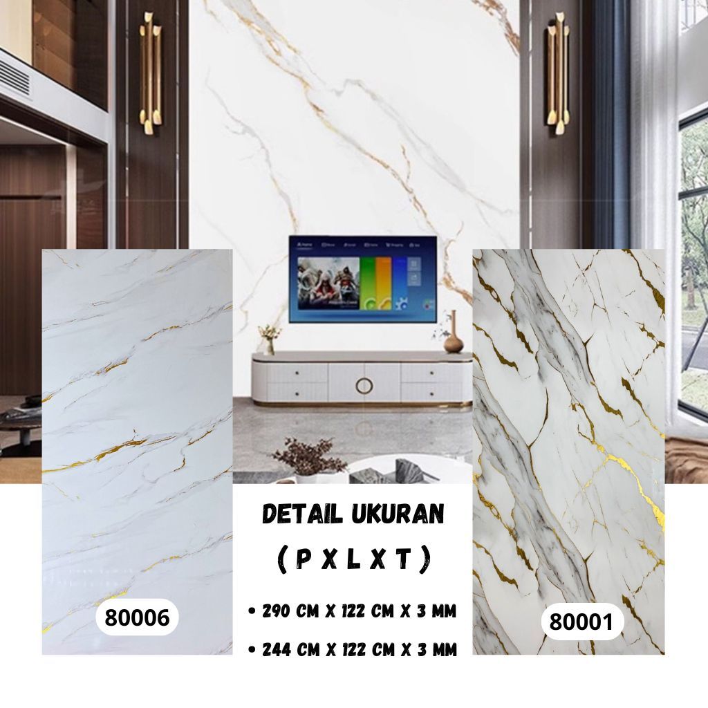 Jual Marmer Panel PVC WallBoard Marmer Pvc 122 x 290 x 3mm Marmer Pvc ...