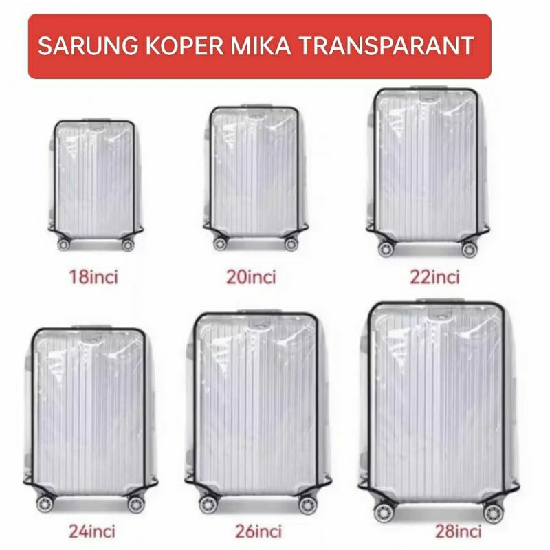 Jual Sarung Koper Mika Transparan Pelindung Koper Plastik Mika ...