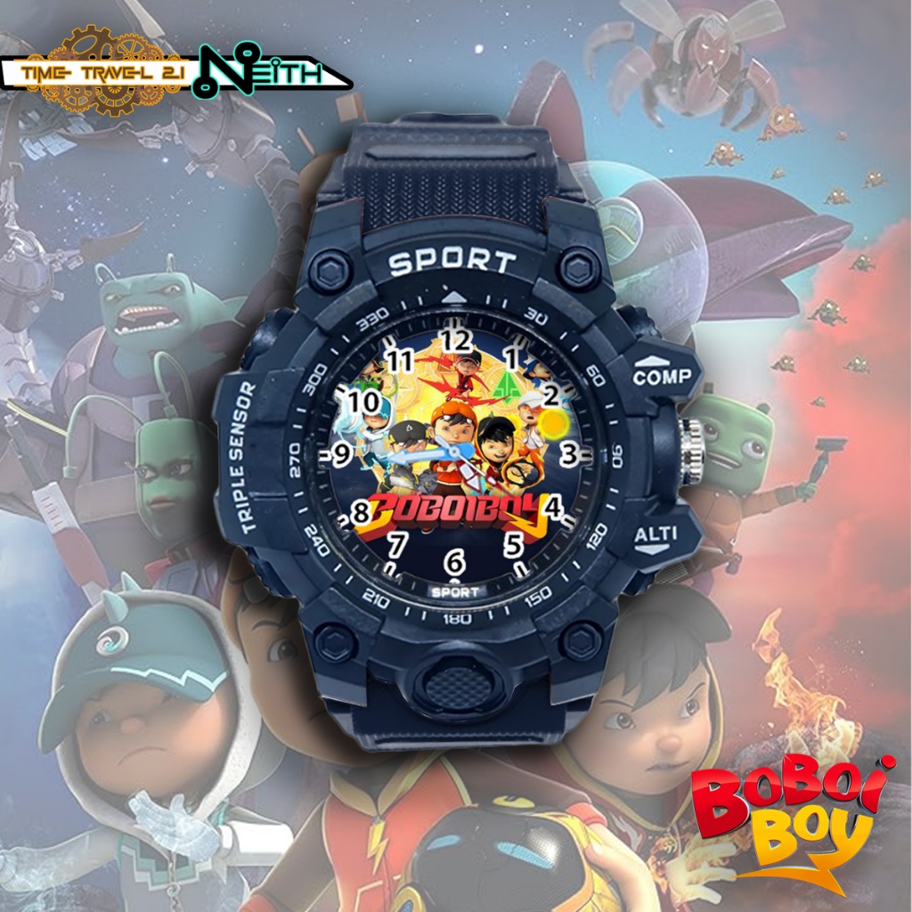Jual Jam Tangan Sport Anak Terbaru Boboiboy Strap Ruber Sporty Anti Air ...