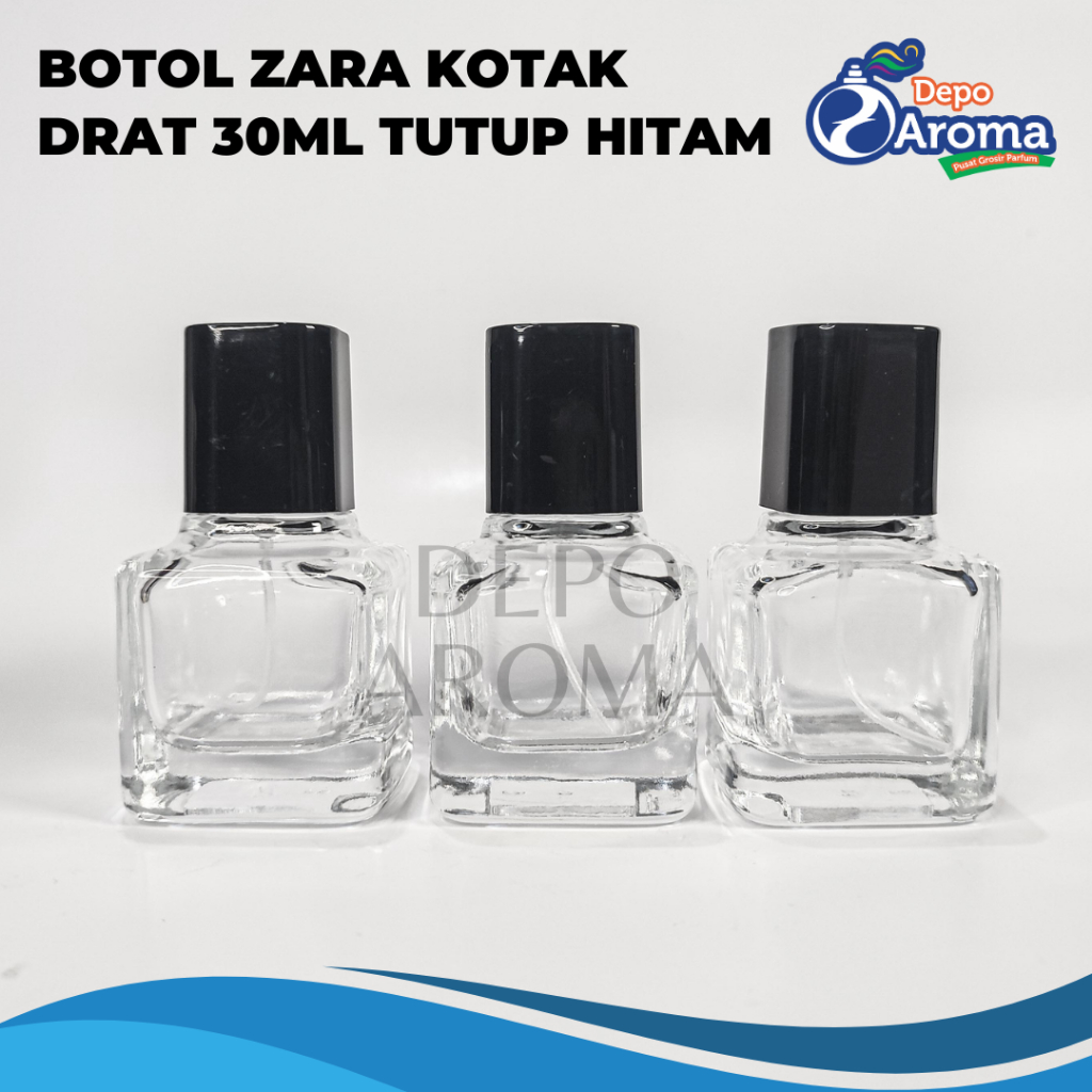 Jual Botol Parfum Zara Kotak Drat Tutup Hitam 30ml | Shopee Indonesia