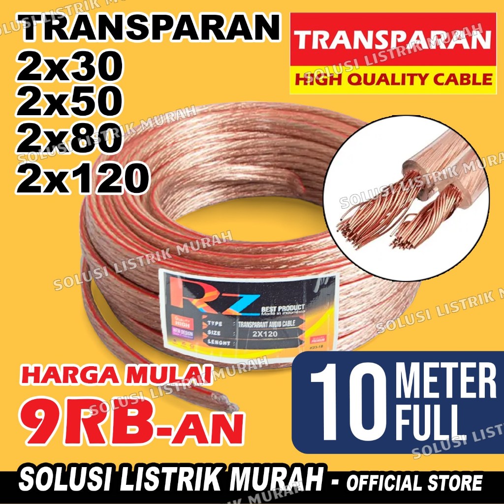 Jual Kabel Listrik Transparan Kabel Serabut 2x120 2X80 2x50 2x30 Roll ...