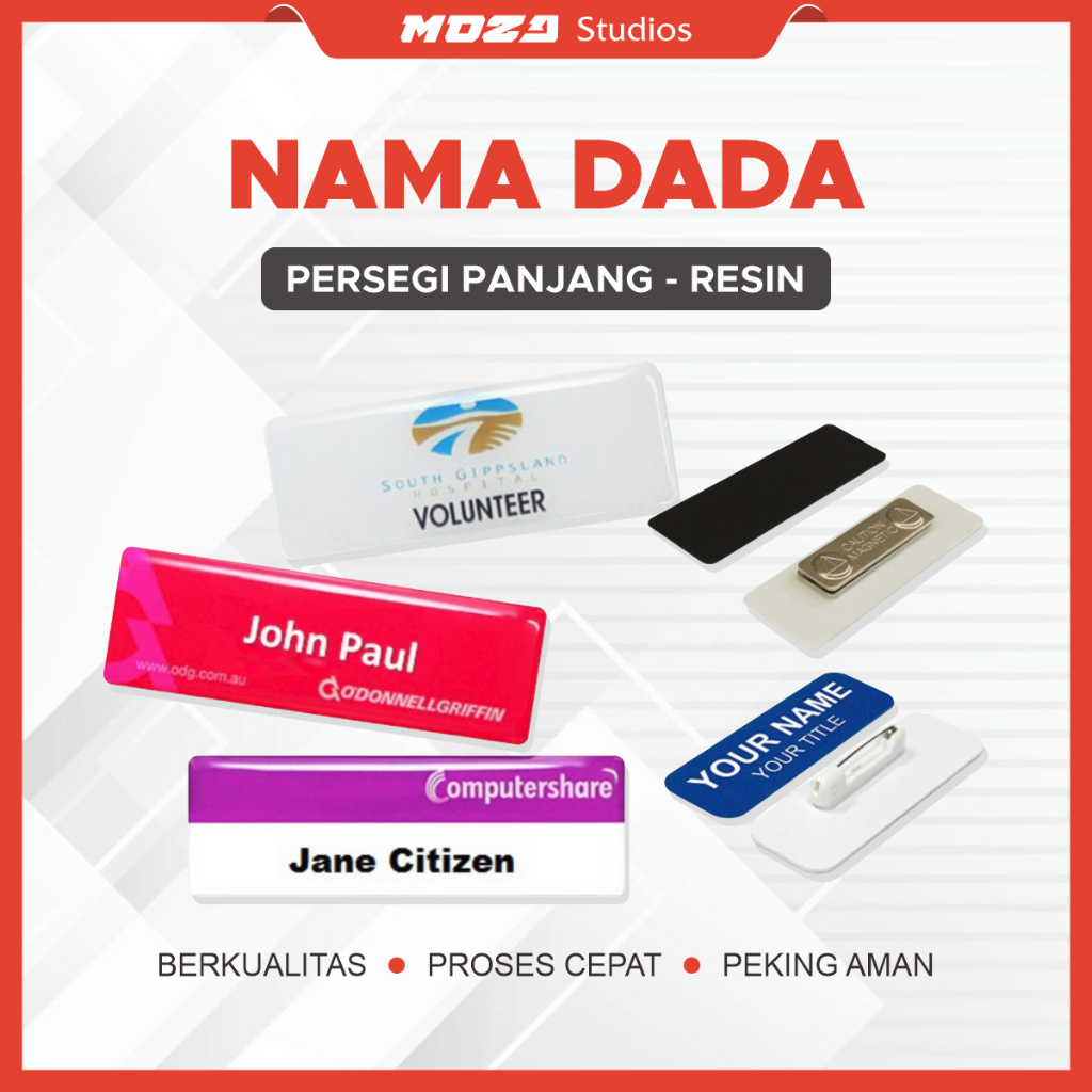 Jual Name Tag - Nama Dada - Custom Ukuran dan Warna - Akrilik Dilapisi ...
