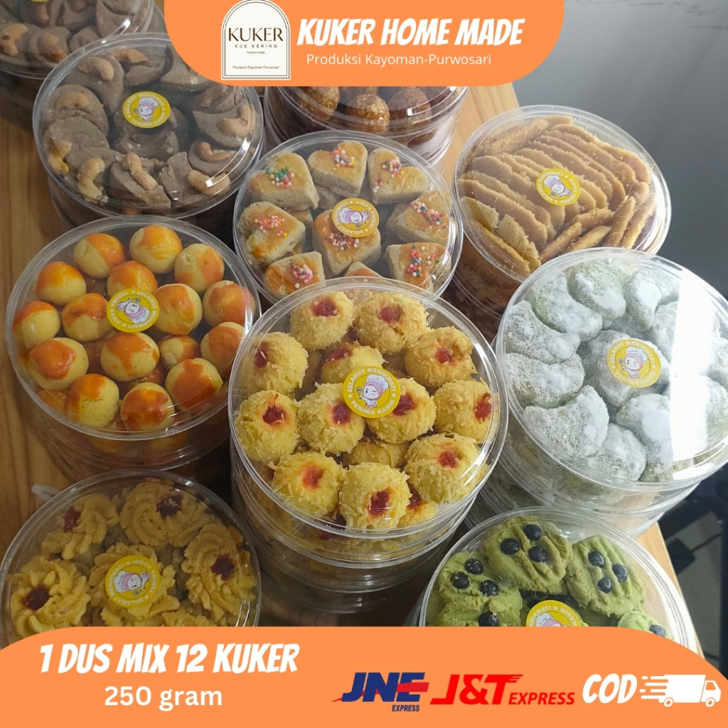 Jual kuker 1 dus isi 12 mix-kue kering lebaran-kuker 250 gram | Shopee ...