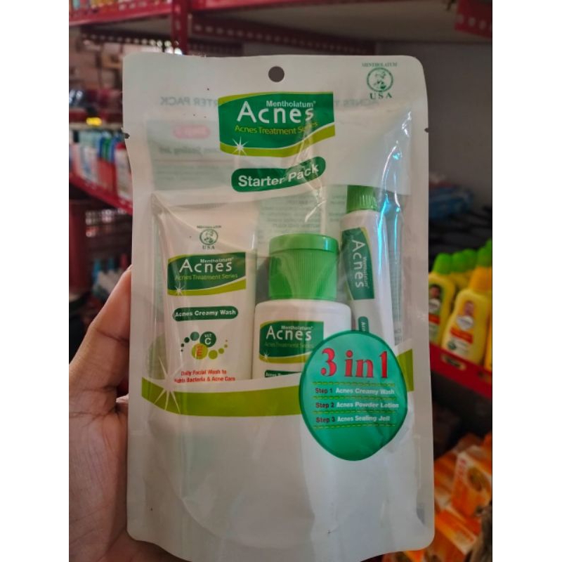 Jual acnes starter pack 3in1 paket isi sabun wajah , salep jerawat dan ...