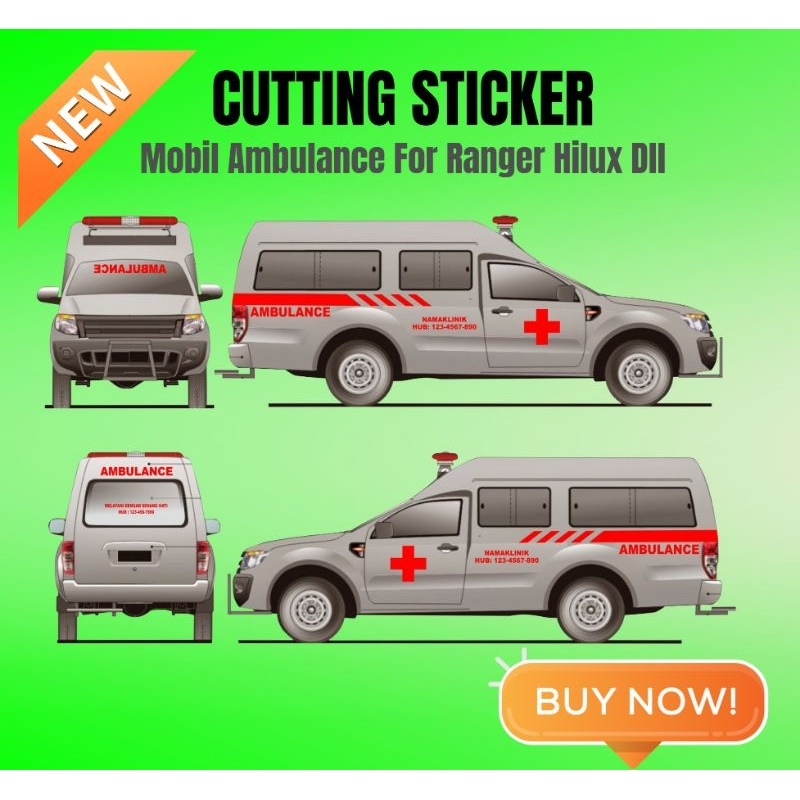 Jual Sticker Mobil Ambulance untuk Ranger Hilux DII | Shopee Indonesia