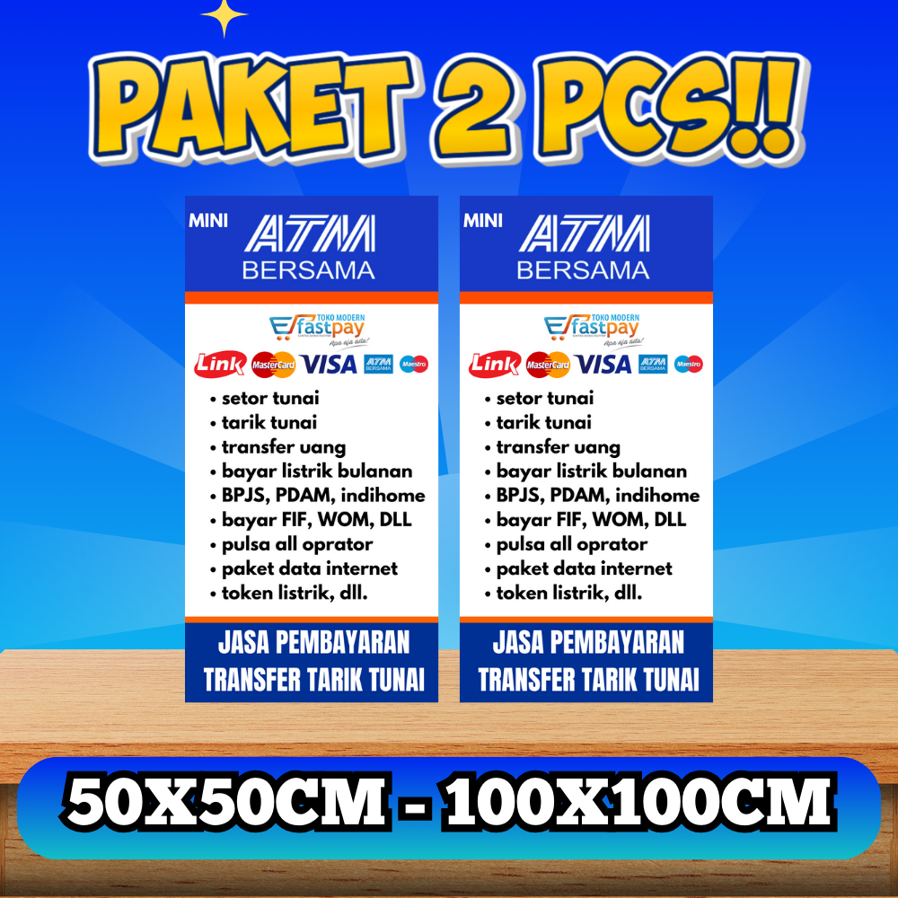 Jual PAKET 2PCS CETAK SPANDUK BANNER MINI ATM BRILINK HASIL TAJAM ...