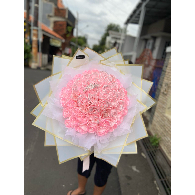 Jual buket satin premium 50 tangkai | Shopee Indonesia