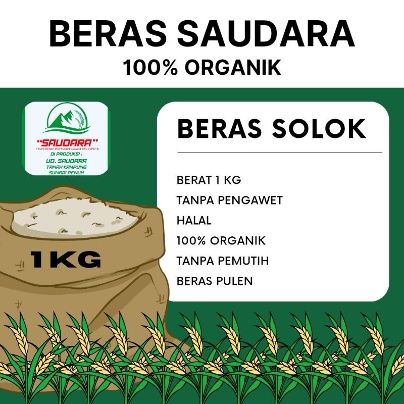 Jual BERAS SAUDARA - BERAS SOLOK 1 KG Beras Premuim | Shopee Indonesia
