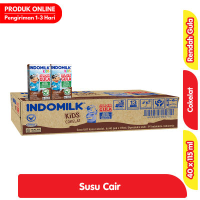 Jual Indomilk Kids Susu UHT Cokelat Rendah Gula Kotak 40 x 115 ml - Karton | Shopee Indonesia