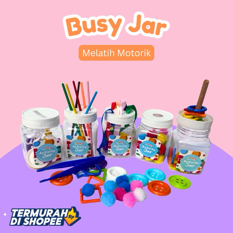 Jual BUSY JAR Montessori Fine Motoric Play Mainan Sensory | Shopee ...