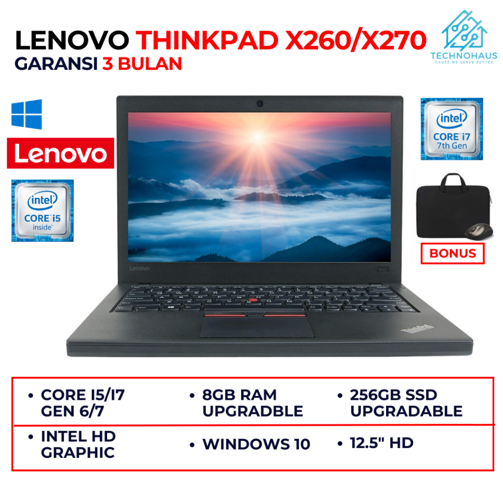 Jual LENOVO THINKPAD SERI X260 X270 CI7 CI5 GEN 6 GEN 7 RAM 16GB SSD 256GB | Shopee Indonesia