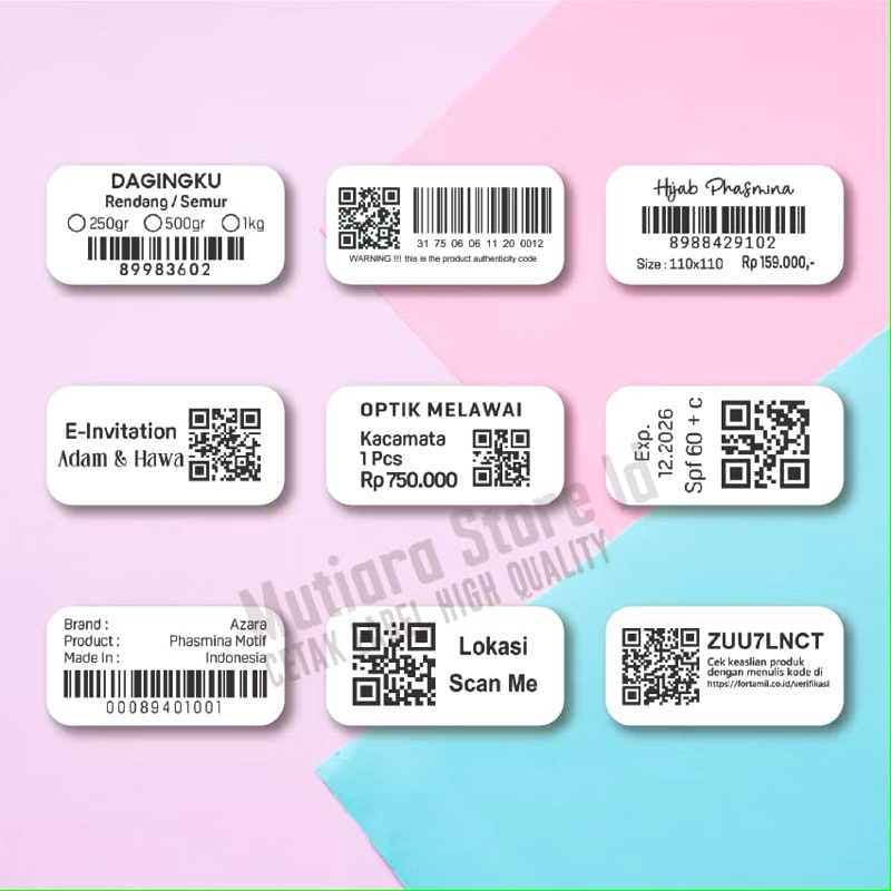Jual CETAK LABEL BARCODE HARGA 30x10 / 3x1cm Free Desain Top Kualitas ...