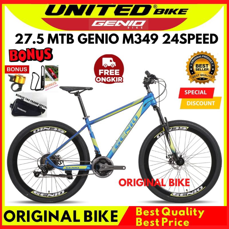 Jual Sepeda Gunung MTB 27.5 GENIO M349 by United Rem Discbrake Terbaru | Shopee Indonesia