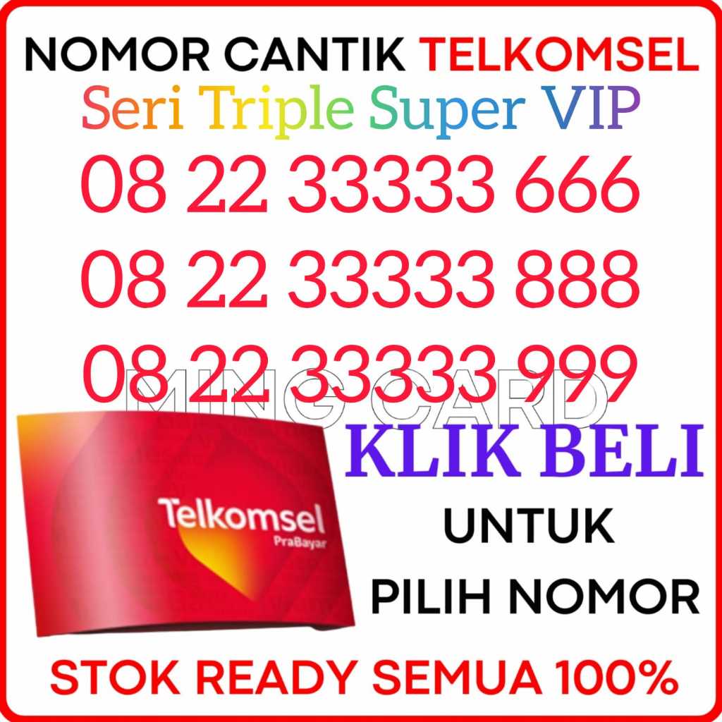 Jual TIPE TRIPLE SUPER VIP - Nomor Cantik Telkomsel 4G/5G Kartu Perdana Simpati Prabayar ...
