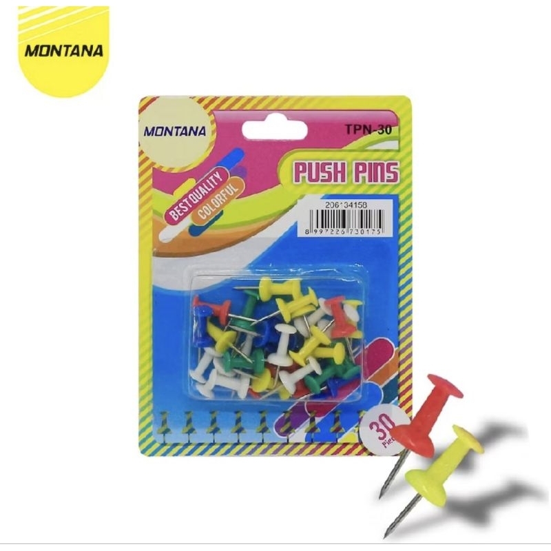 Jual push pins MONTANA/Paku Pin Montana isi 30 pcs | Shopee Indonesia