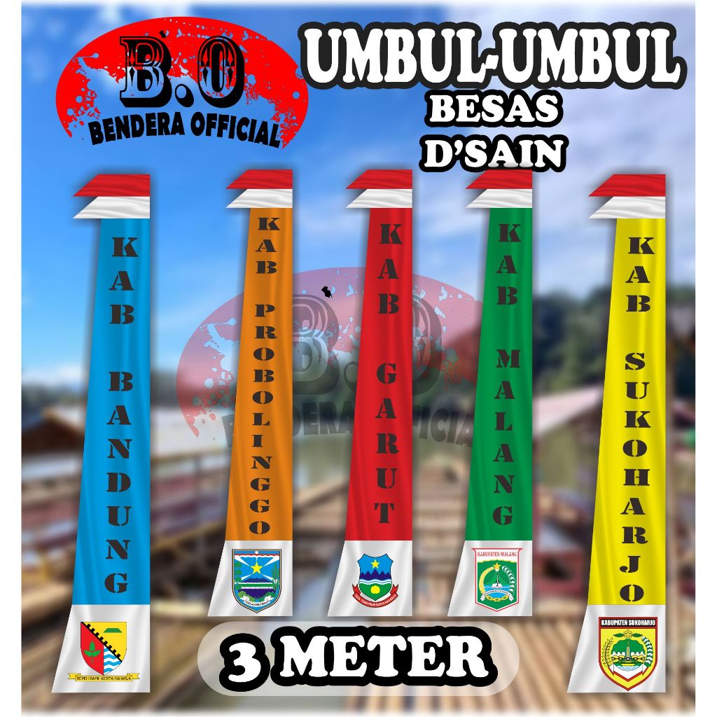 Jual BENDERA UMBUL UMBUL CUSTOM 4M LOGO SESUAI KEINGINAN | Shopee Indonesia