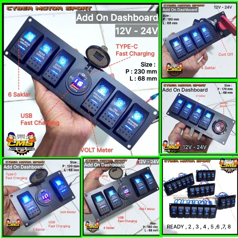 Jual Charger mobil panel saklar sakelar on off switch panel dashboard ...