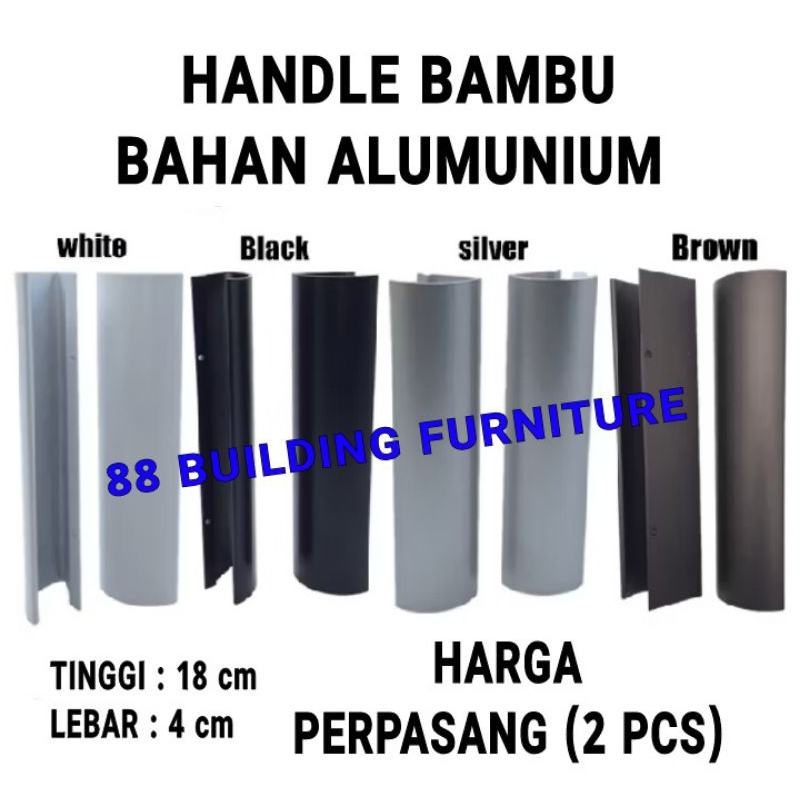 Jual (PERPASANG 2 PCS) HANDLE HANDEL BAMBU PINTU ALUMINIUM 18 cm Warna ...