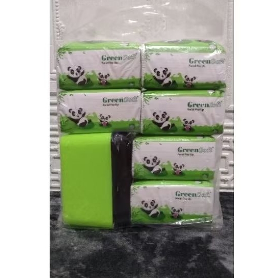 Jual tisuu green pop up free hadiah dispenser tisu 1 pack isi 6pcs tisu ...