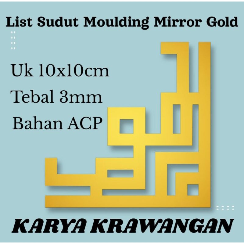 Jual hiasan siku sudut / list sudut moulding miror gold uk 10 x 10cm ...