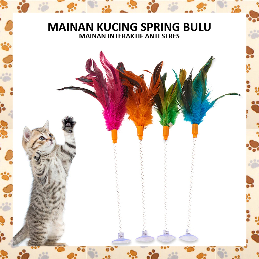 Jual A99BD4 Mainan Kucing PER SPRING BULU Pegas Lengket Lantai Gerak ...
