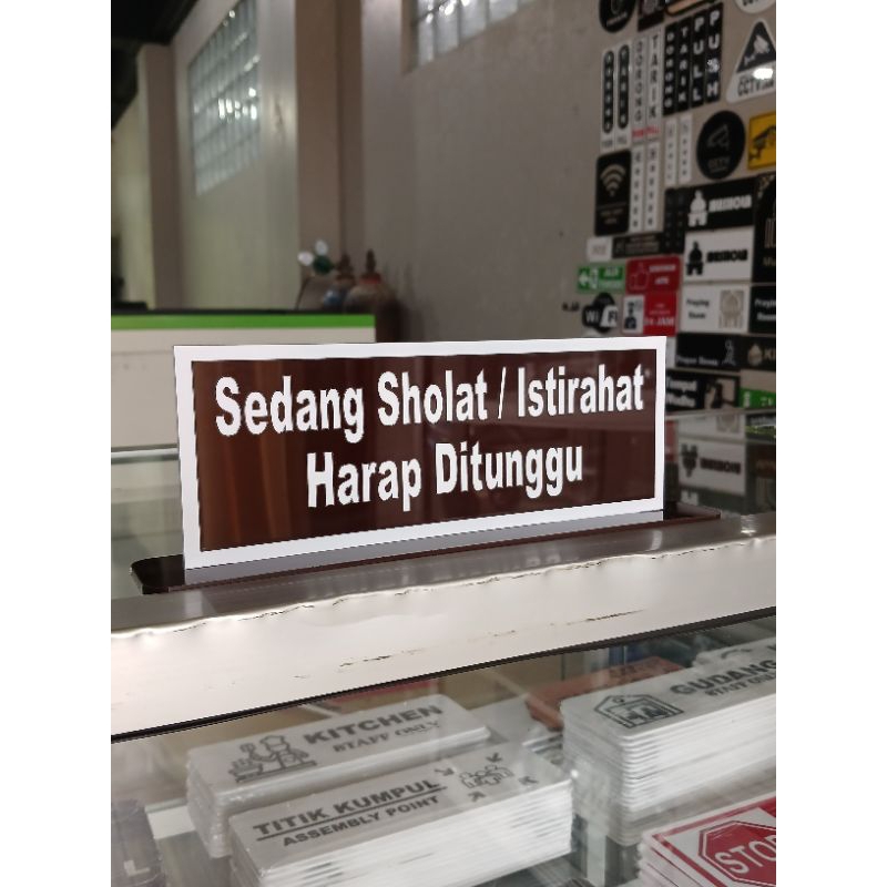Jual Sign Sedang Sholat|Tanda Sedang Istirahat Harap Tunggu | Shopee ...