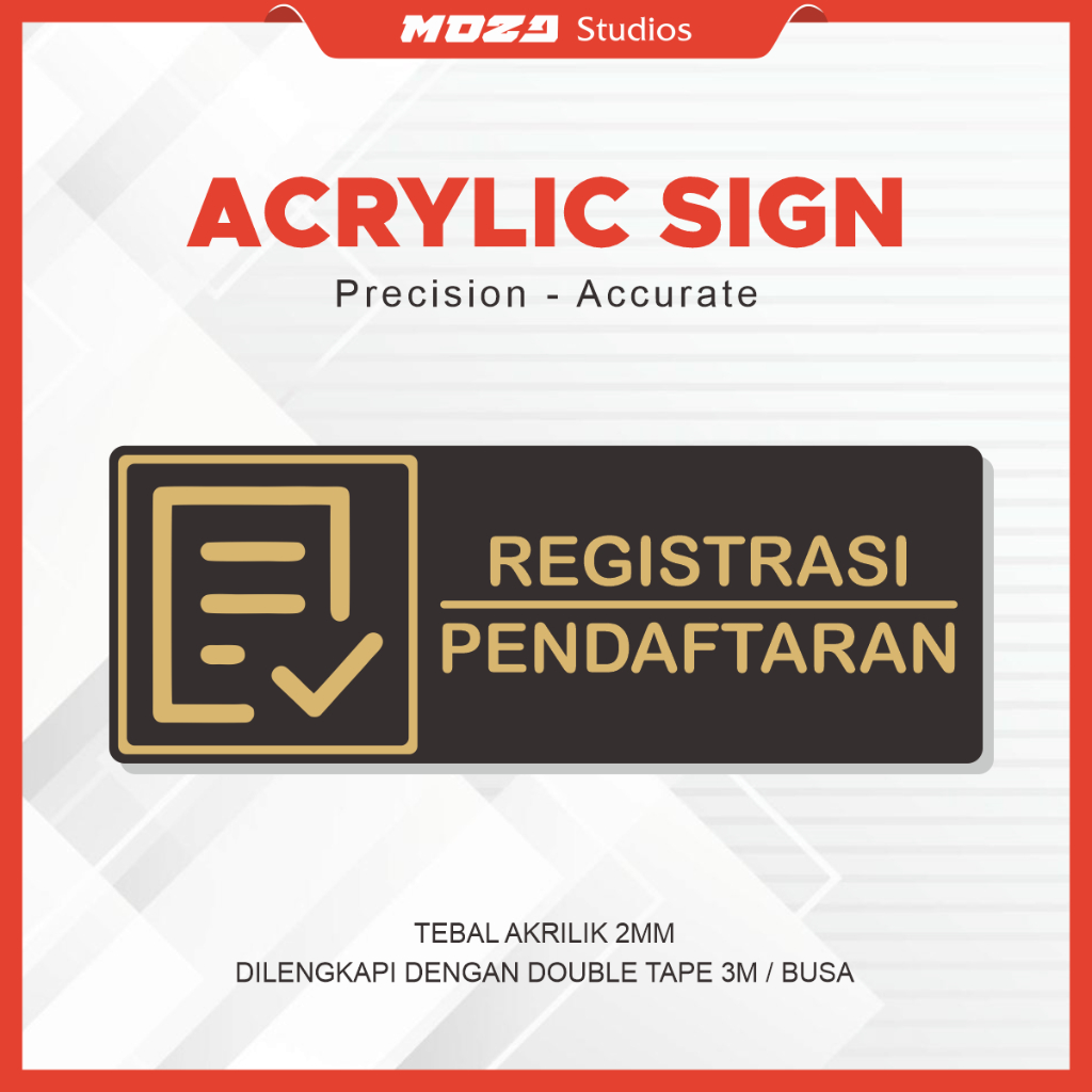 Jual REGISTRASI PENDAFTARAN - Papan Label Akrilik - Acrylic Sign Board ...