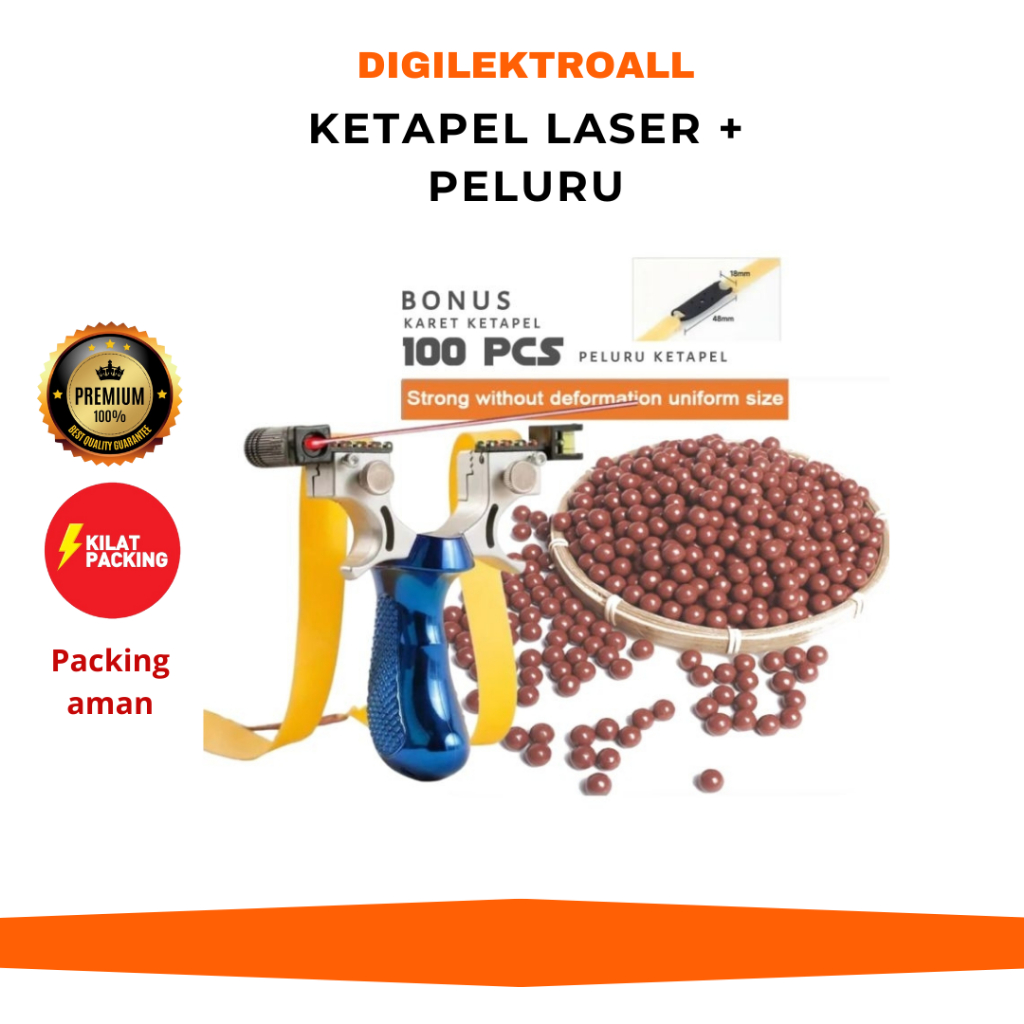 Jual [PREMIUM] Ketapel Laser Resin Biru Full Set plus 100 p3lluru ...
