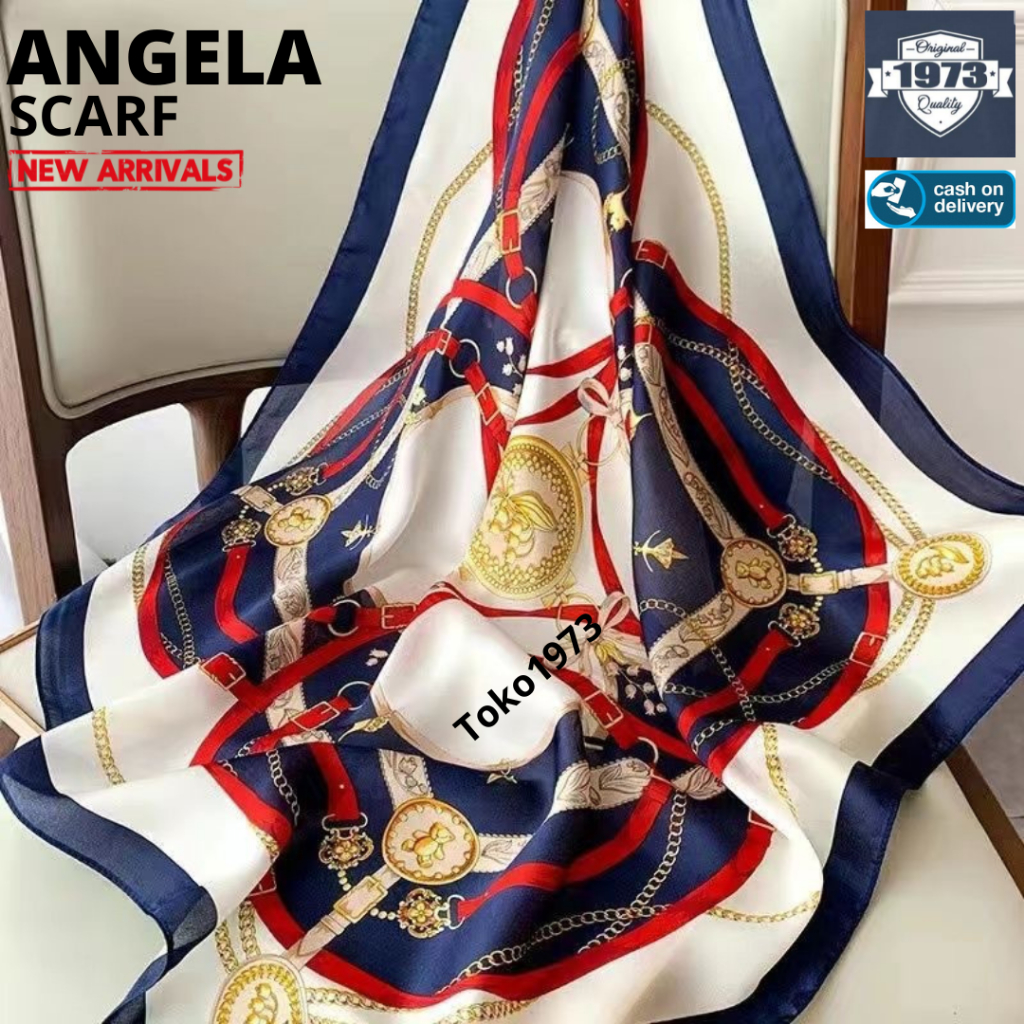 Jual ANGELA 70x70cm Korean syal scarf leher scarf tas neck scarf ...