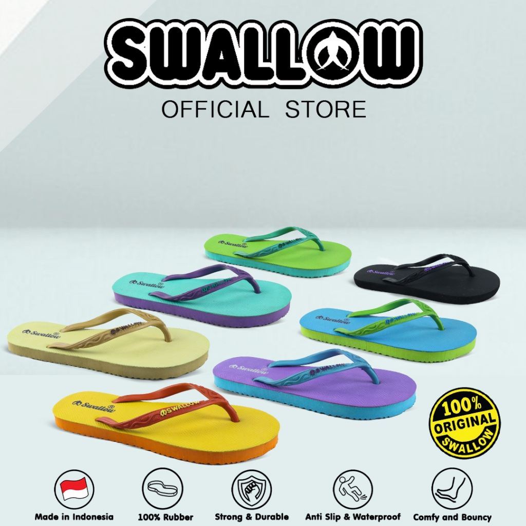 Jual Swallow Sandal Jepit Beauty Female Color Collection - Sendal Karet ...