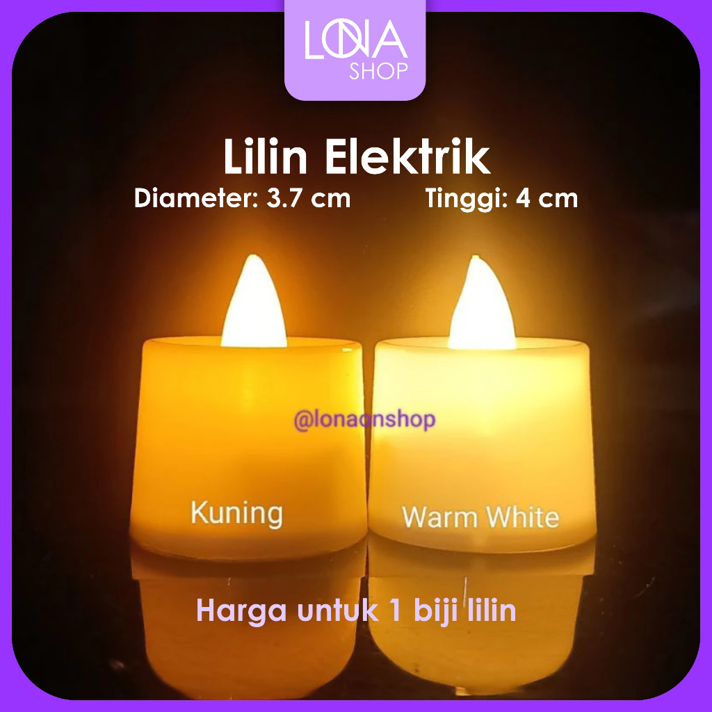 Jual [1 biji] Lilin LED elektrik natal warm white / kuning | Shopee ...